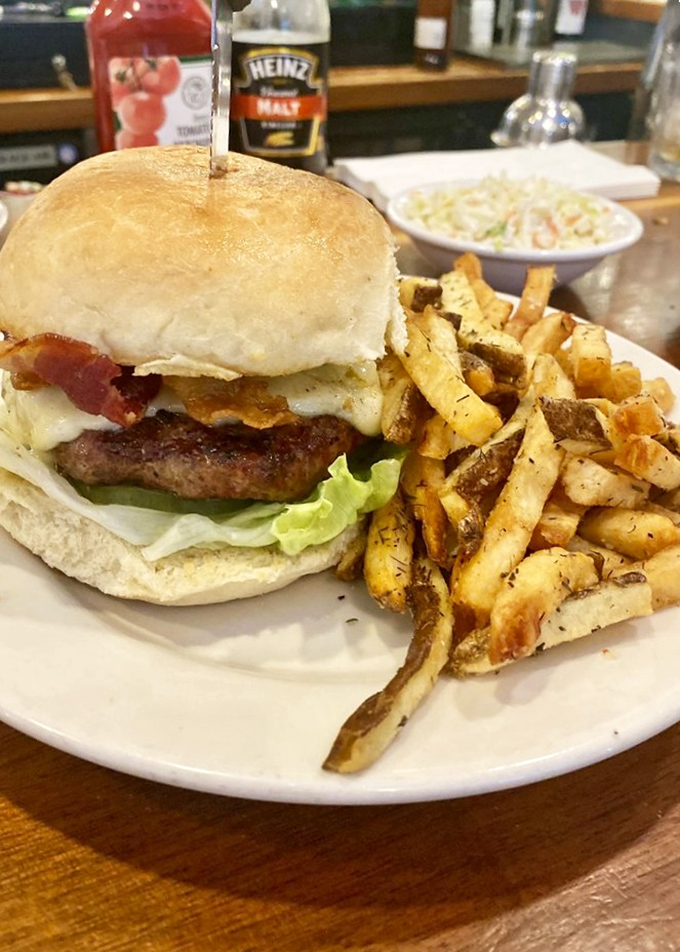 The burger that launched a thousand road trips. Those hand-cut fries aren't just sides&mdash;they're co-stars in this delicious production.