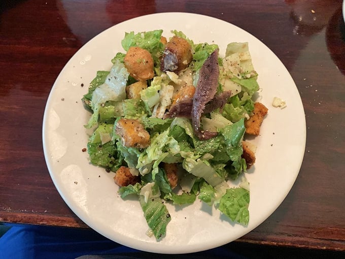 A Caesar salad that Julius himself would approve&mdash;crisp romaine, house-made croutons, and just enough anchovy to make you say "Et tu, delicious?"