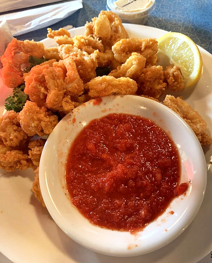 Fried calamari that defies the rubbery reputation of lesser versions &ndash; these golden rings are the jewelry of the appetizer world.