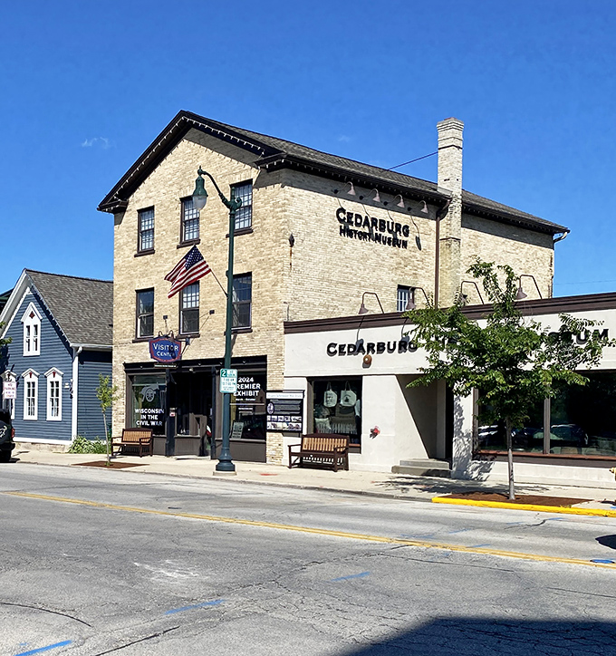 The Cedarburg History Museum stands as a limestone testament to the town's past, where stories are preserved with the same care as the building itself.