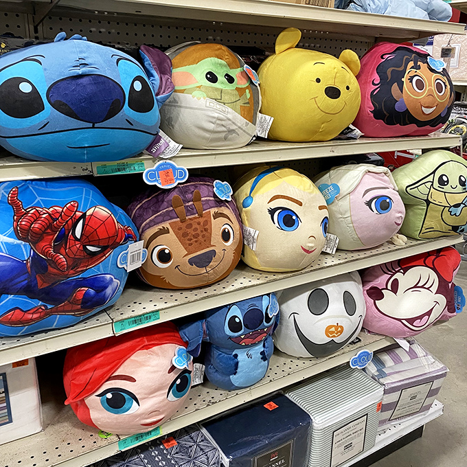 Character pillows that bring Disney magic to bedrooms everywhere. Stitch, Winnie, and friends waiting to brighten someone's day.