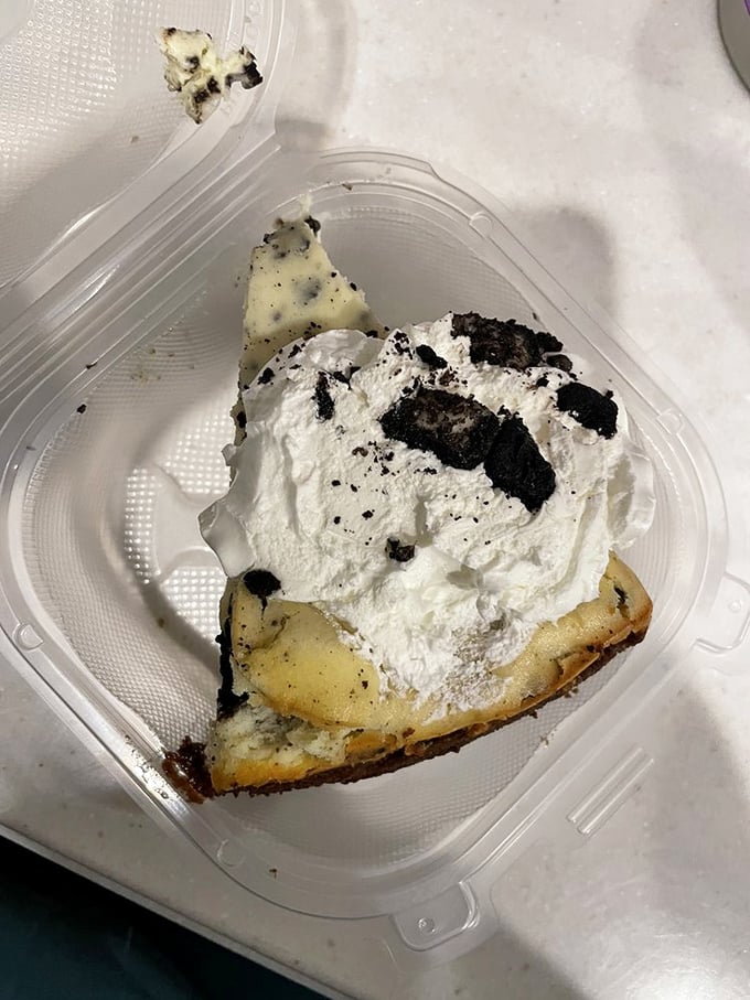 Cookies and cream meet cheesecake in a to-go container that won't make it home if you have any sense of carpe diem.