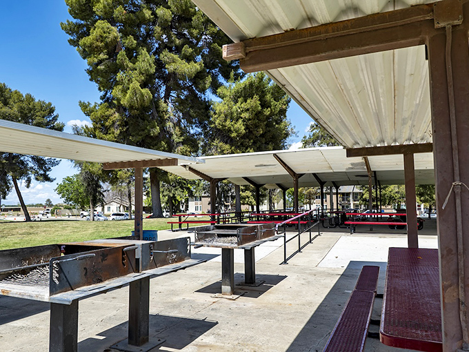 Chestnut Park offers another shaded retreat with barbecue facilities &ndash; because in Huron, outdoor living is an art form perfected through necessity.