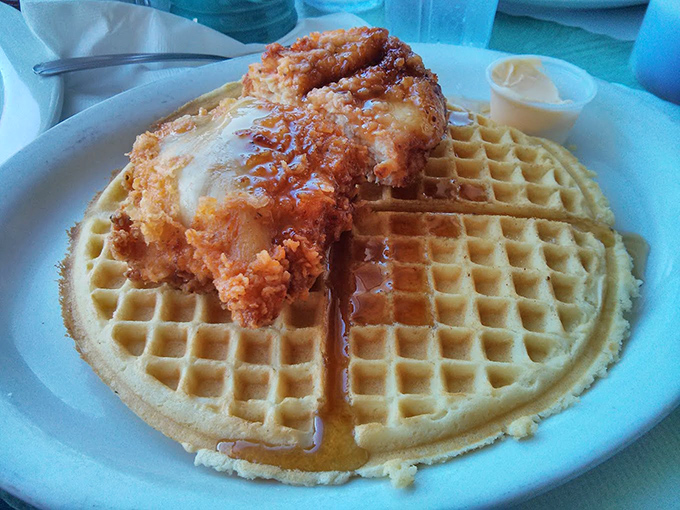 Chicken and waffles &ndash; the culinary equivalent of a perfect marriage, where sweet meets savory and nobody's fighting over the remote.