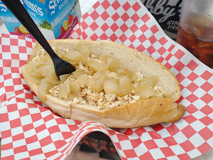 The chicken cheesesteak &ndash; for when you want the Chubby's experience but need to pretend you're making healthier choices. Who are we kidding? Delicious is delicious.