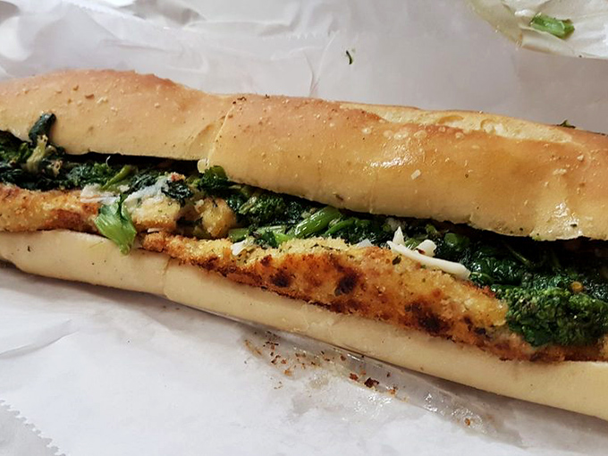 The chicken cutlet with broccoli rabe&mdash;where comfort food meets sophistication in a handheld masterpiece.