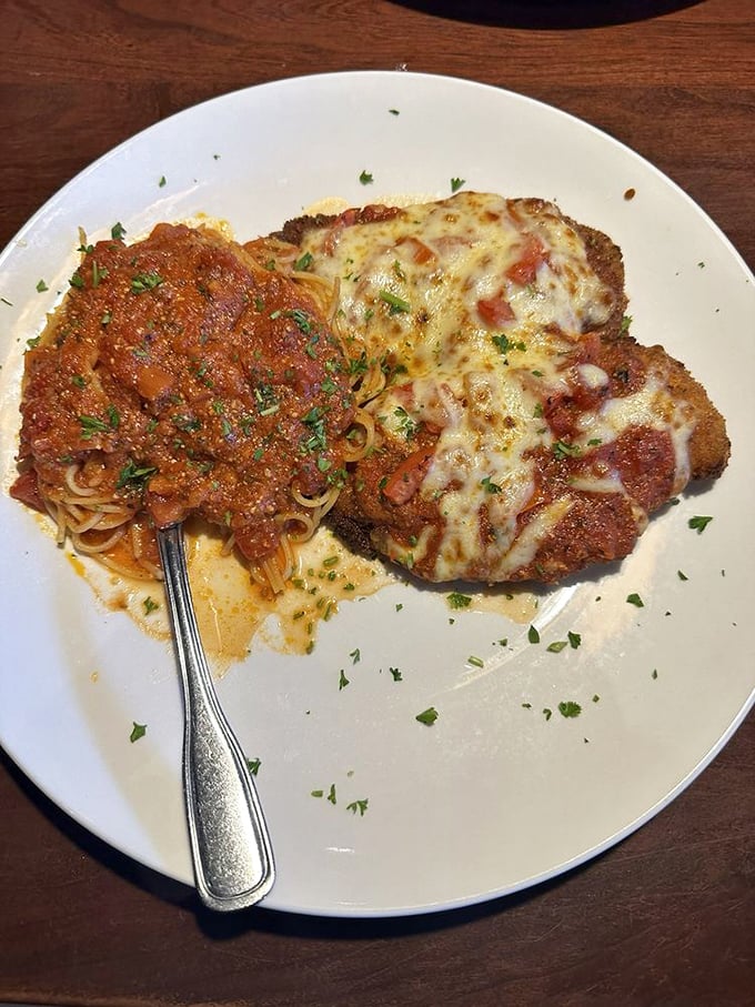 Chicken Parmesan that justifies the drive from anywhere in Ohio. That golden crust and melty cheese situation is what Italian dreams are made of.
