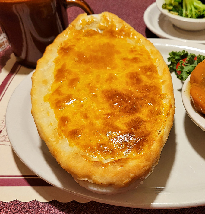 Golden-crusted chicken pot pie that would make your grandmother nod approvingly from across any crowded dining room.