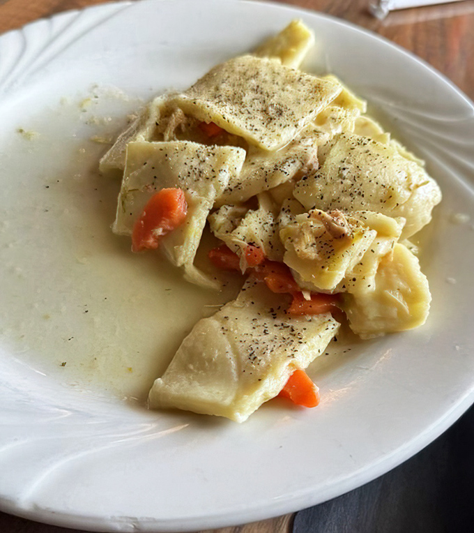 Homemade chicken pot pie with wide noodles that would make any Pennsylvania grandmother nod in approval. Comfort in carbohydrate form.