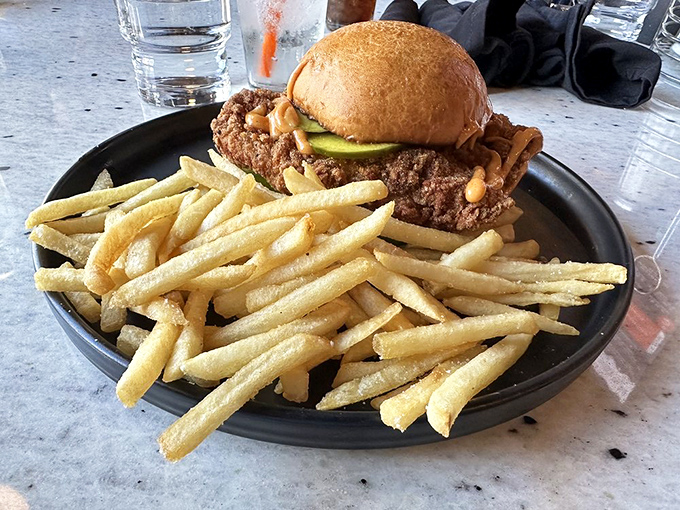 A chicken sandwich that makes you question why you ever ordered anything else. Those fries? Supporting actors deserving their own spinoff show.