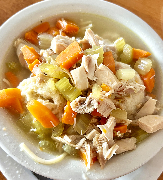 Chicken soup with a matzo ball that could float a battleship&mdash;the kind of comfort that makes even Florida feel like your grandmother's kitchen.