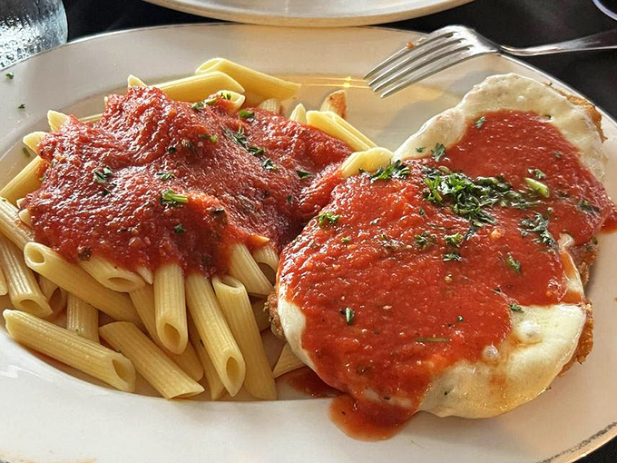 Chicken Parmigiana and penne &ndash; the Italian-American dynamic duo that's been making diners happy since before your grandparents had their first date.