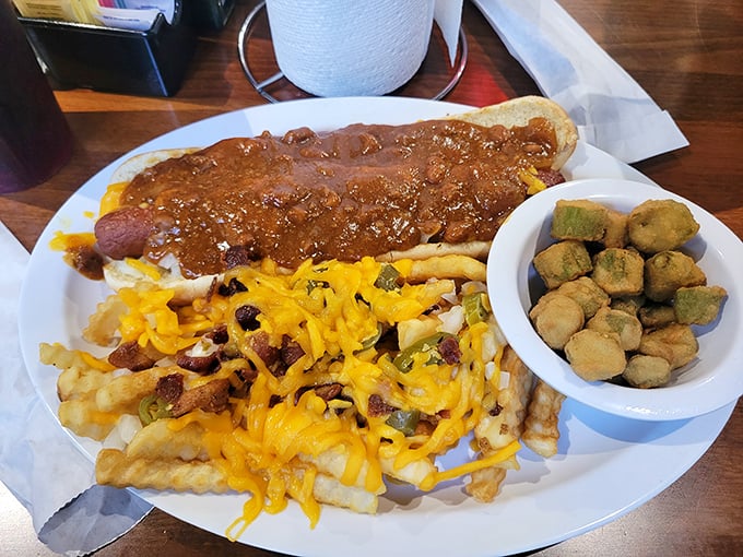 Some call it a chili cheese dog, I call it proof that simple pleasures often deliver the most profound satisfaction.