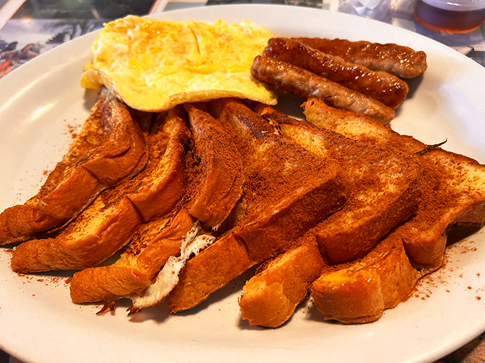 French toast that makes you question all other French toast. Cinnamon-kissed, perfectly golden, and ready for its breakfast beauty shot.