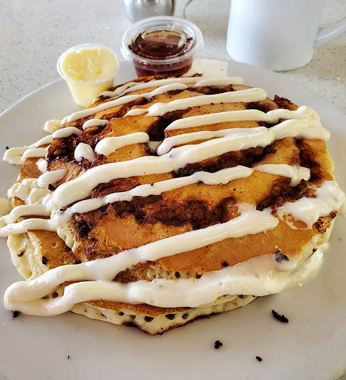 These cinnamon roll pancakes don't just blur the line between breakfast and dessert &ndash; they erase it completely with vanilla icing swagger.