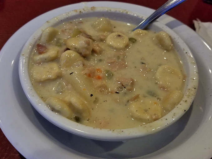 Clam chowder so creamy and packed with chunks, your spoon could practically stand up straight. New England might get jealous of this Ohio interpretation.