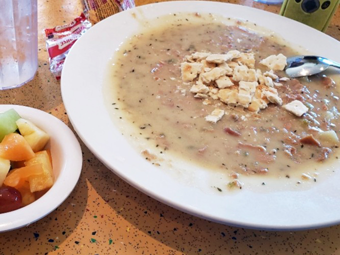 A bowl of comfort that speaks a universal language. This soup, with its hearty chunks and rich broth, is what rainy days were invented for.
