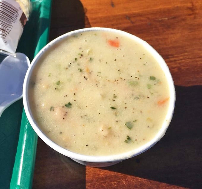 Clam chowder that doesn't hide the clams in a sea of potato. Each spoonful is like a treasure hunt where everyone wins.