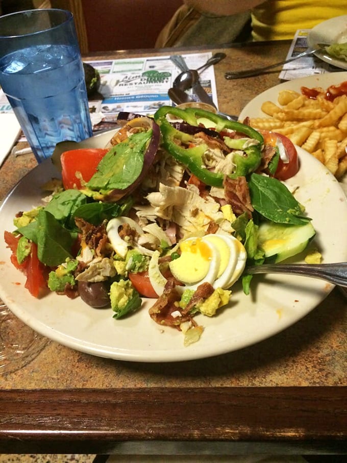 A salad that makes you feel virtuous while still delivering on flavor. Those avocado slices are practically winking at you from across the plate. 