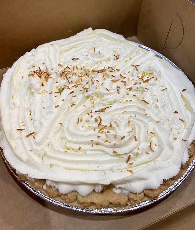 Coconut cream pie with a cloud of whipped topping that defies gravity. Marie Antoinette had it wrong&mdash;let them eat THIS.