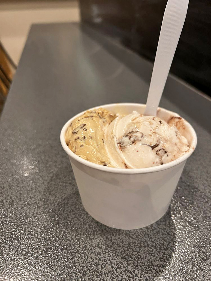 Two scoops that prove coffee and toffee were meant to be together, like Bogart and Bacall but significantly more delicious.