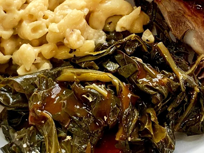 These collard greens have clearly been introduced to pork and decided to start a beautiful friendship.