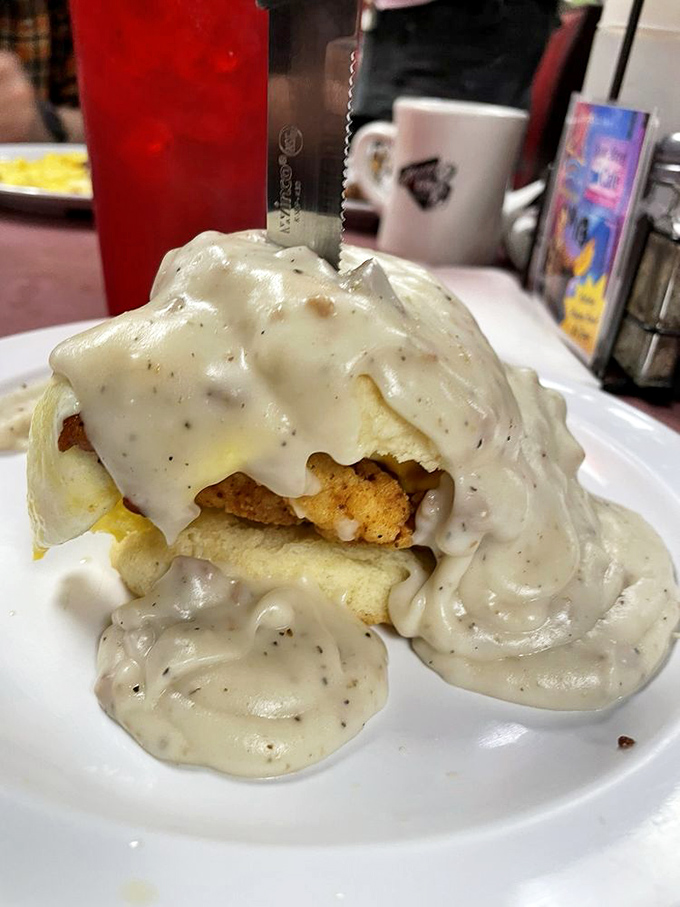 Biscuits and gravy: Southern comfort in its purest form, where every spoonful feels like a warm embrace from your favorite grandma.