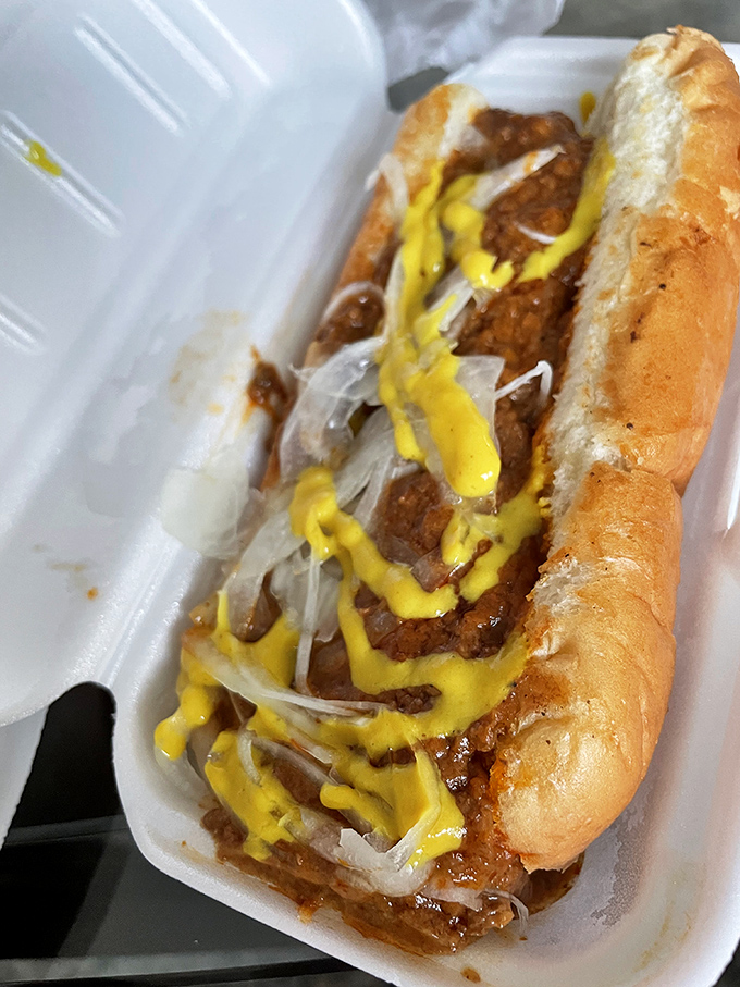 This Coney dog isn't trying to impress food critics&mdash;it's busy satisfying cravings with its perfect balance of snap, chili, and mustard.