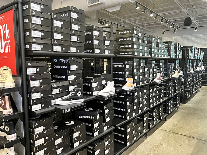 Converse paradise: where sneaker enthusiasts experience the peculiar joy of wanting every color while knowing they'll probably wear just one pair.