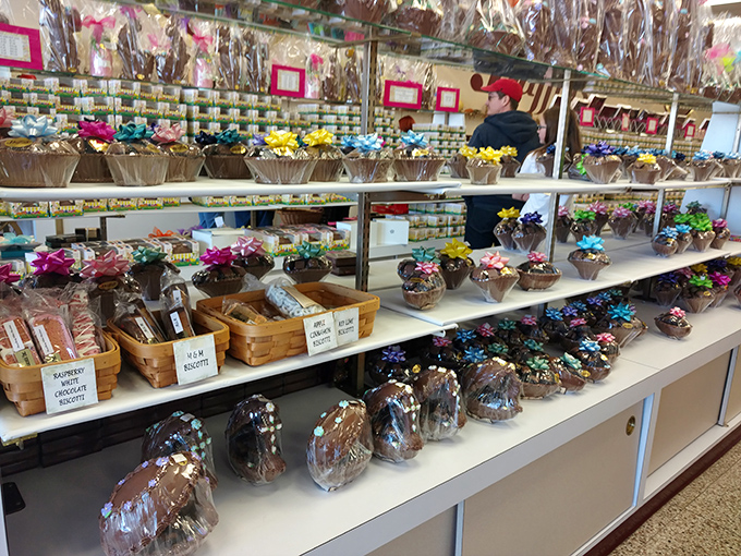 Chocolate-dipped perfection awaits in neat rows, each tray a different path to the same destination: pure bliss.