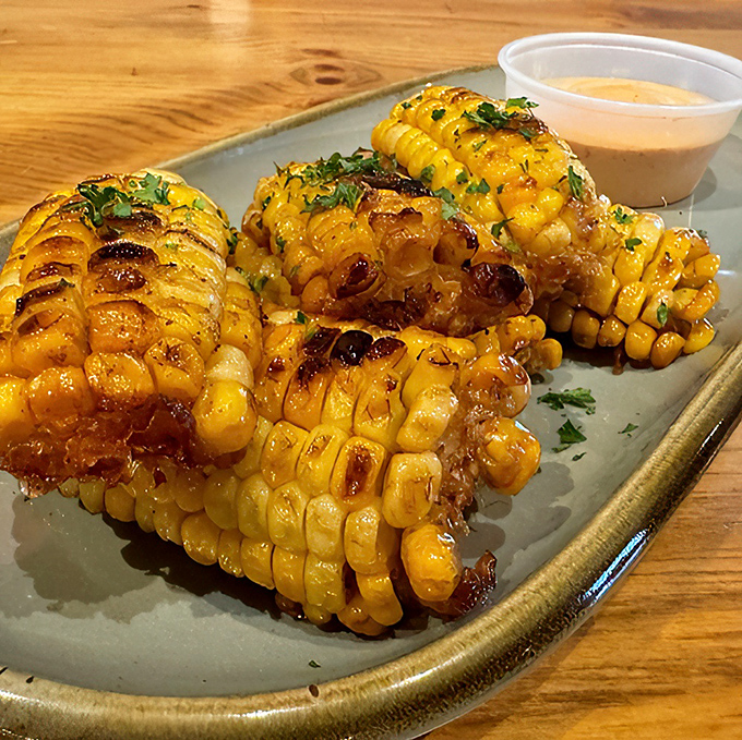Corn on the cob gets the barbecue treatment, transforming a humble vegetable into something worth crossing state lines for.