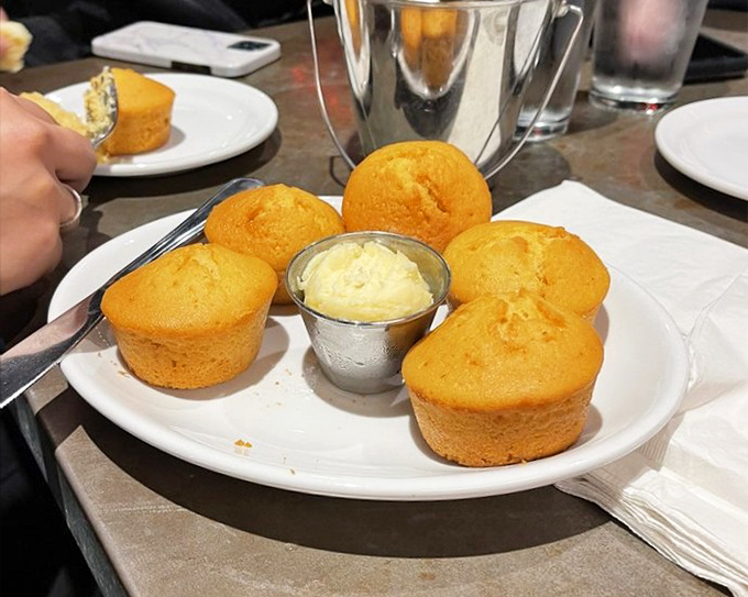 Fresh cornbread that's fluffy enough to use as a pillow, if pillows were this deliciously tempting.