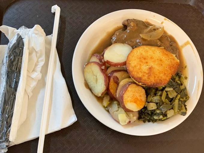 A symphony of Southern sides that proves vegetables deserve star treatment too, especially when served with that golden cornbread.