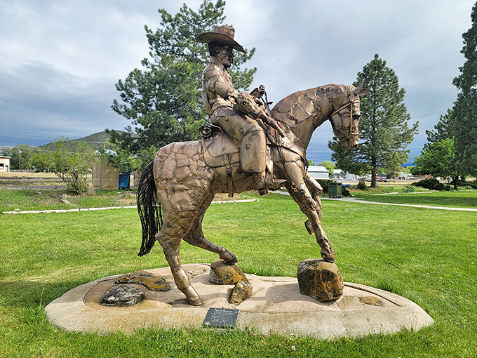 This bronze cowboy doesn't just commemorate Western heritage&mdash;he's silently judging modern horsemen who need GPS to find the trail.