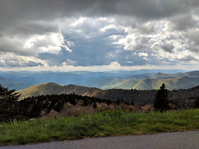 Cloud drama worthy of Broadway! The mountains wait patiently below while the sky puts on its afternoon performance.