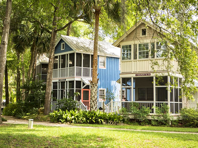 These colorful "cracker cottages" aren't just accommodations, they're time machines to a Florida that existed before mouse ears and roller coasters. 