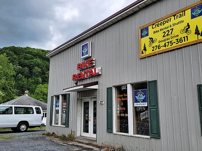 Not just any bike rental&mdash;this outfitter is the gateway to the Virginia Creeper Trail's legendary downhill ride, where even couch potatoes become cycling enthusiasts.