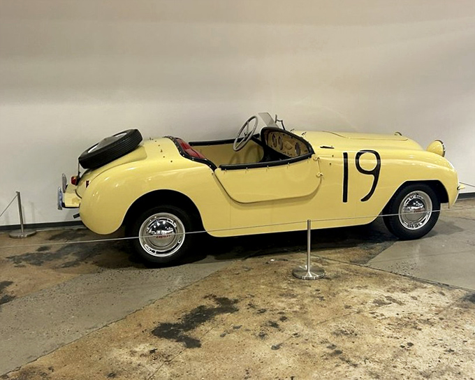 The diminutive Crosley Hotshot proves good things come in small packages&mdash;America's first postwar sports car looking like a cheerful puppy among the museum's muscular wolves.