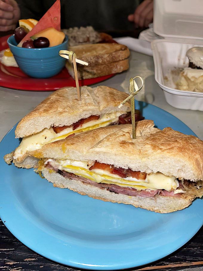 This Cuban sandwich isn't just a meal&mdash;it's an architectural achievement of layered meats, cheese, and eggs that would make Havana proud.