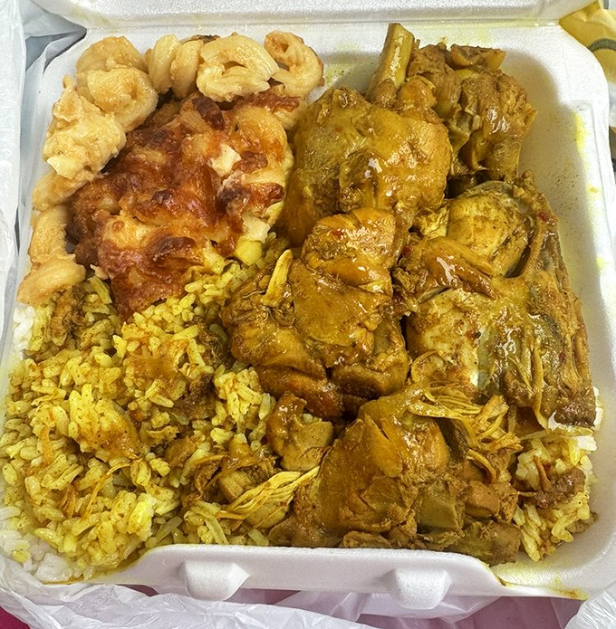 A curry chicken platter that doesn't just feed you&mdash;it hugs you from the inside. That golden sauce has secrets older than most Philadelphia neighborhoods.