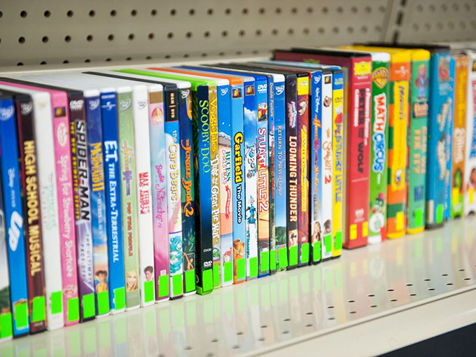 DVD shelves: where forgotten blockbusters and cult classics find second lives. Remember when we actually had to own movies?