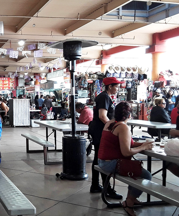 The dining area where deal-hunters refuel between bargaining battles, surrounded by the sweet smell of victory.