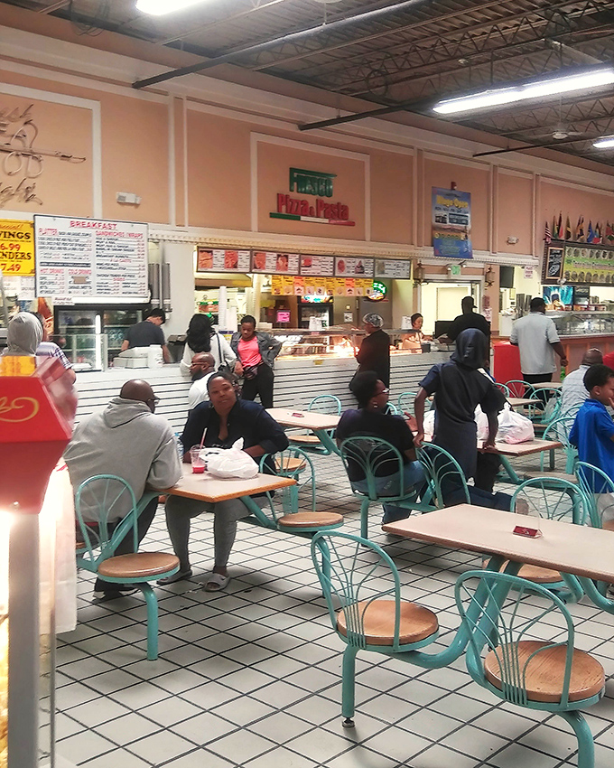 The food court serves as both refueling station and social hub &ndash; where treasure hunters compare finds over plates of authentic international cuisine.