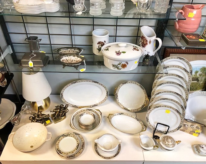 Fine china that's seen more interesting dinner conversations than most therapists. These elegant place settings are waiting to elevate your Tuesday takeout.