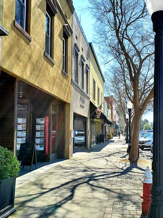 Colorful storefronts along Laurens Street invite window shopping and spontaneous discoveries &ndash; the original social network, no scrolling required.