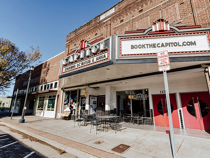 The Capitol Theatre's marquee promises entertainment without the big-city ticket prices. Date night just got both classier and more affordable.