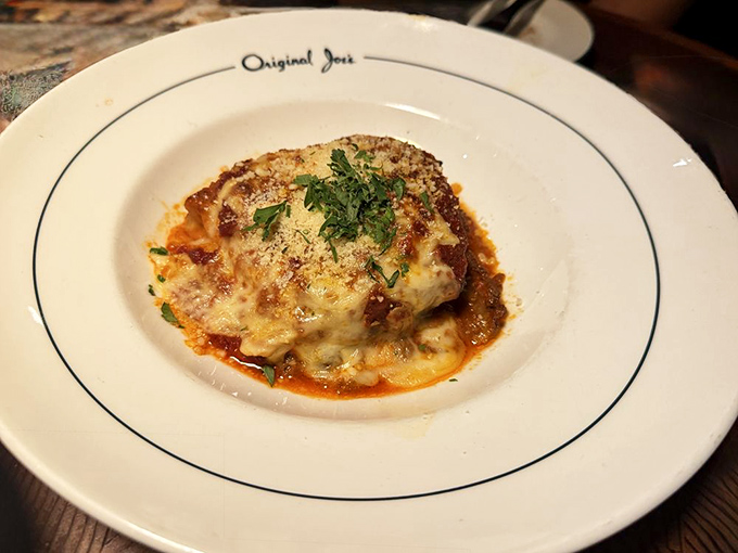 Eggplant Parmigiana that doesn't hide behind pretension&mdash;just layers of tender eggplant, bubbling cheese, and a marinara sauce worth writing home about.