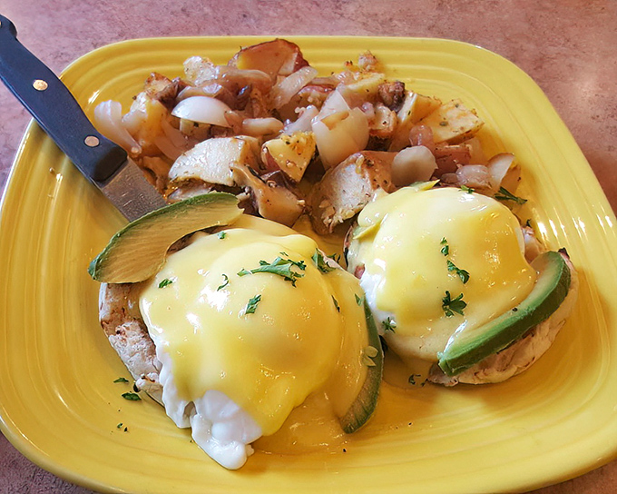 Eggs Benedict gets a Pennsylvania makeover with perfectly poached eggs that burst like sunshine over your taste buds. Weekend mornings never had it so good.