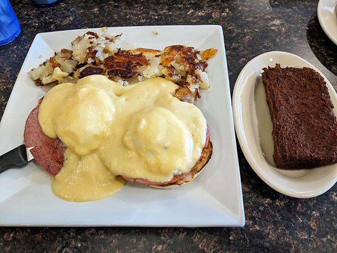 Eggs Benedict that makes you understand why people wait in line on Sunday mornings &ndash; hollandaise sauce as golden as the morning sun.