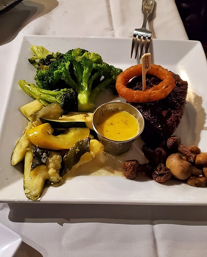 Filet mignon that's dressed for success with vegetables that didn't just show up &ndash; they came to play.